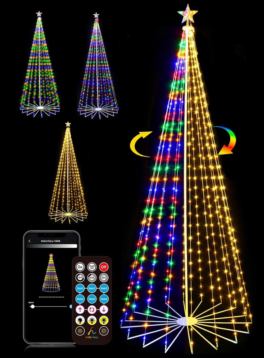 Smart Cone Tree Rope Lights - Multicolor – Hello Fairy