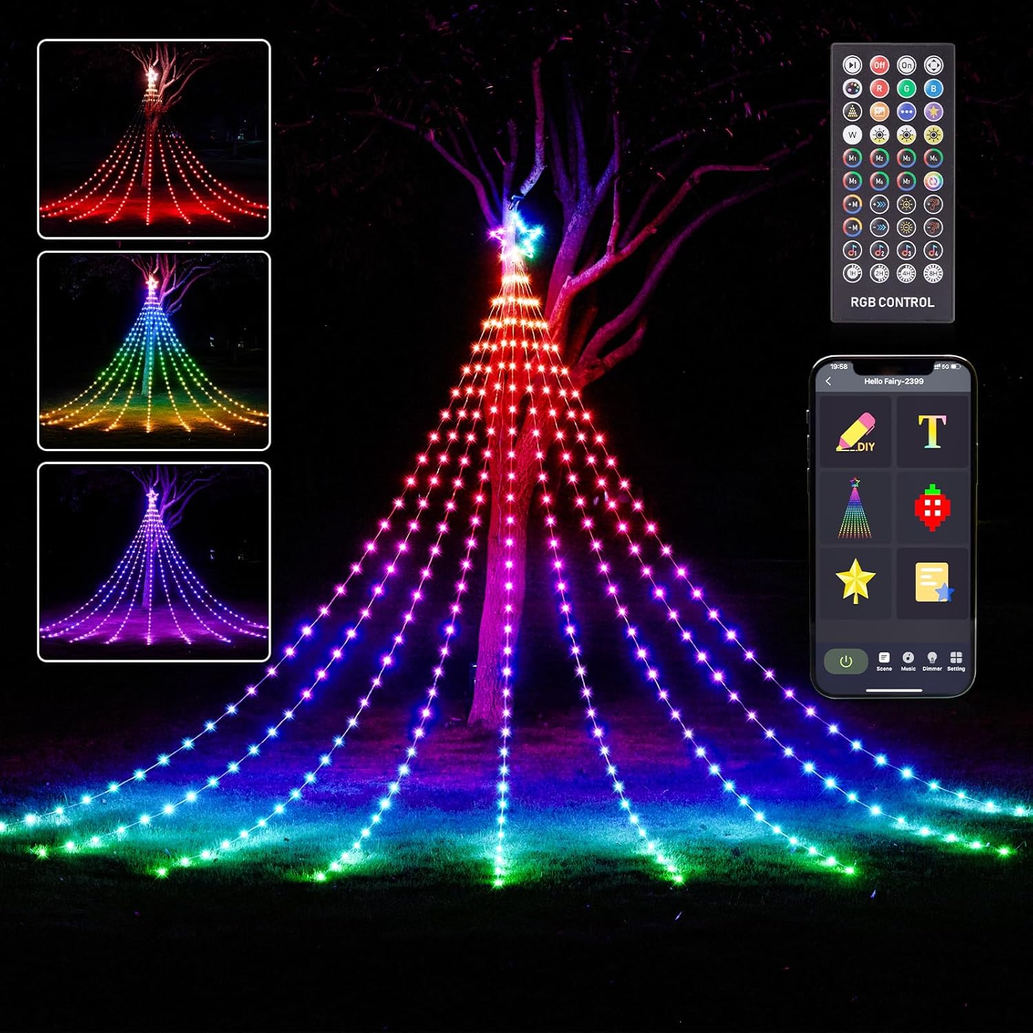 Smart Waterfall Rope Lights - 23.3ft – Hello Fairy